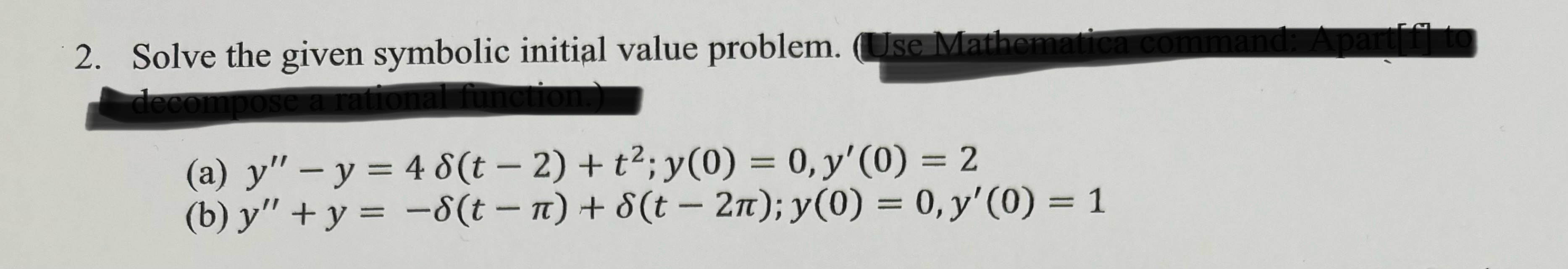 Solve the given symbolic initial value | Chegg.com