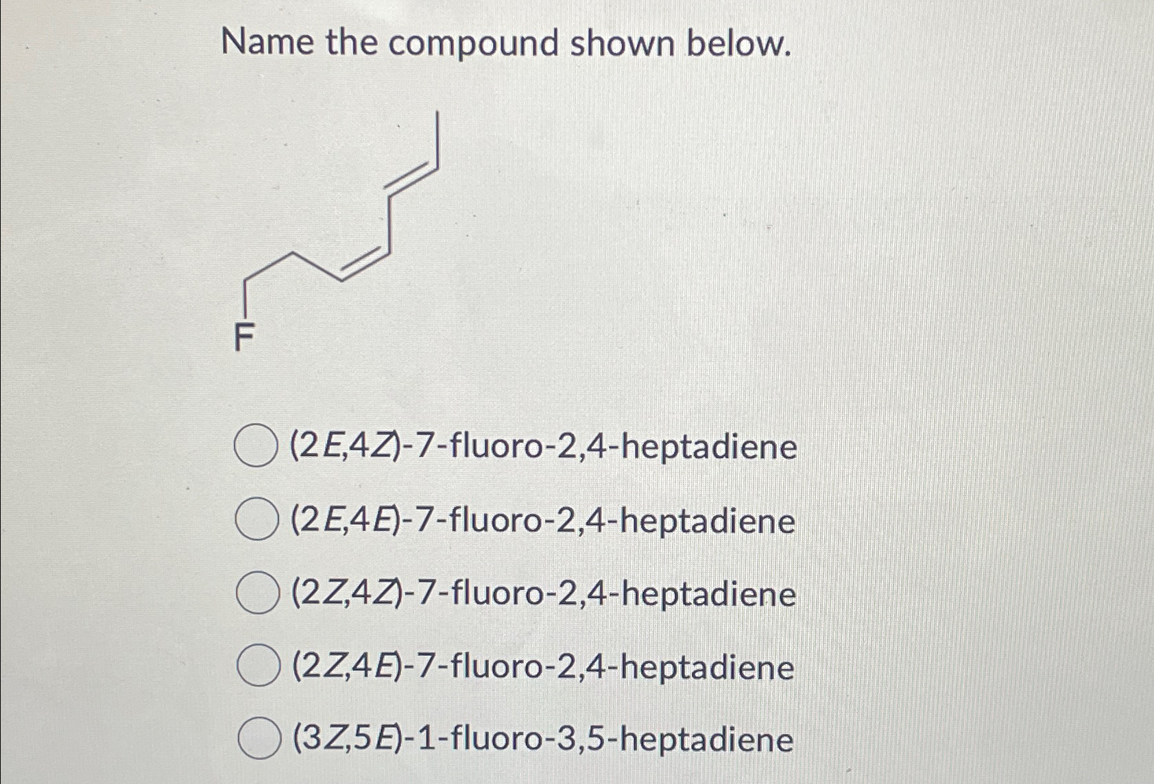 Solved Name the compound shown | Chegg.com