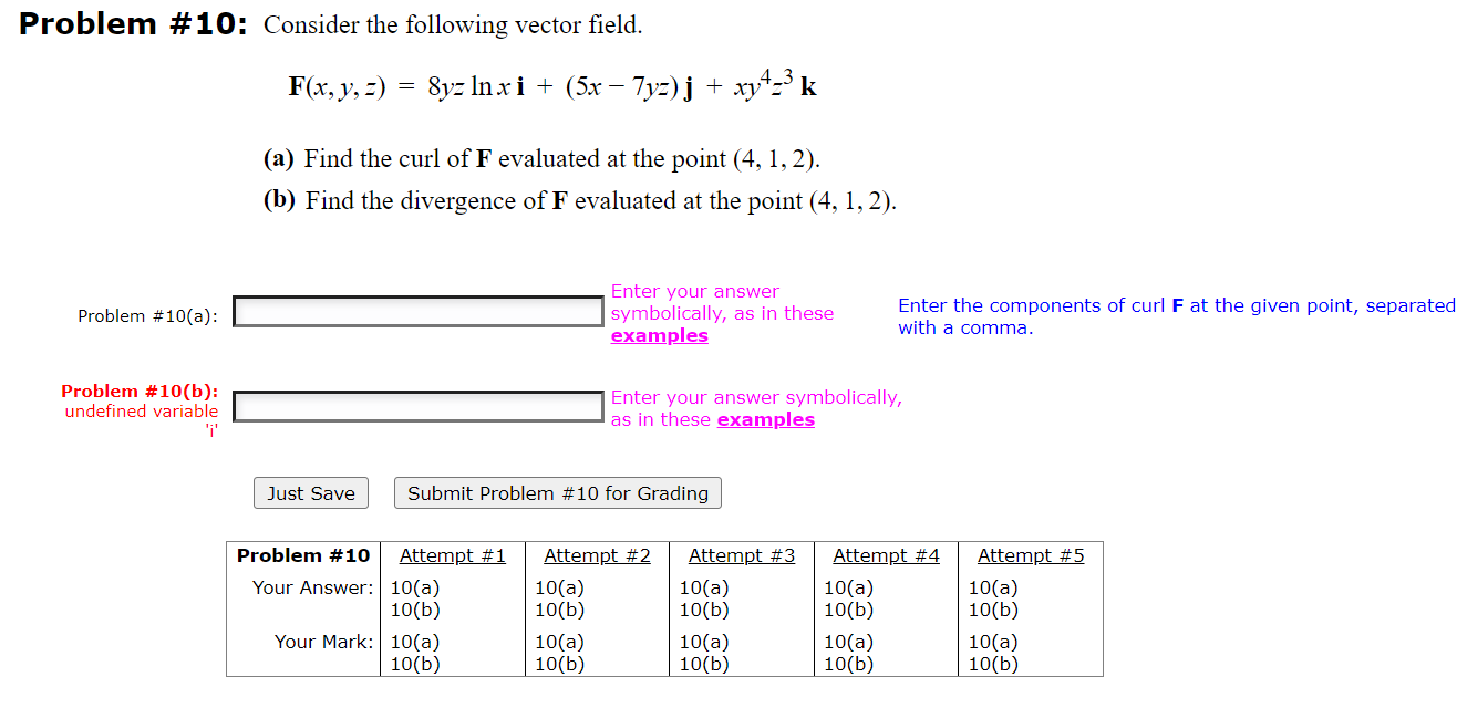 Solved Problem #10: Consider the following vector | Chegg.com