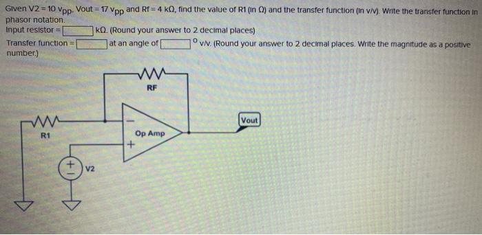 Solved Given V1 = 8 Vpp, R1 = 6 KO, V2 = 5 Vpp, R2 = 3 kN2, | Chegg.com