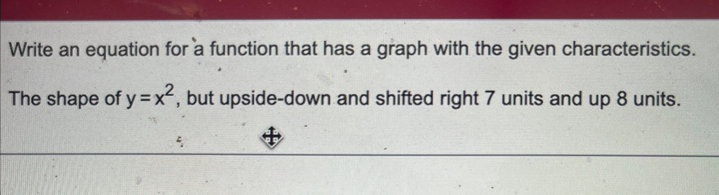 Solved Write an equation for a function that has a graph | Chegg.com