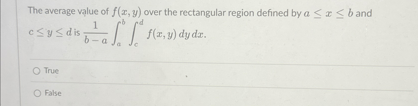 Solved The average value of f(x,y) ﻿over the rectangular | Chegg.com
