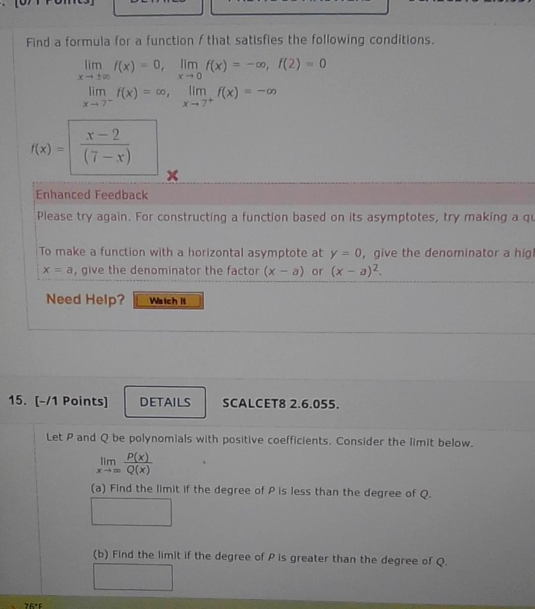 Solved Find a formula for a function f that satisfies the | Chegg.com