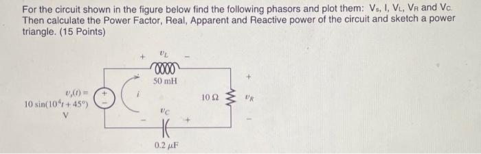 Solved For the circuit shown in the figure below find the | Chegg.com