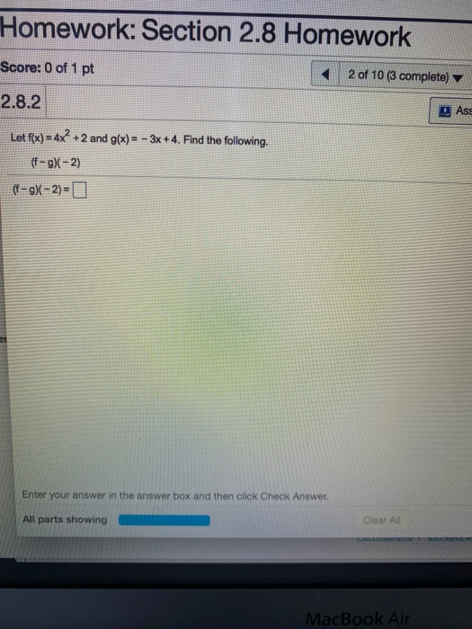 Solved Homework: Section 2.8 Homework Score: 0 of 1 pt 2 of | Chegg.com