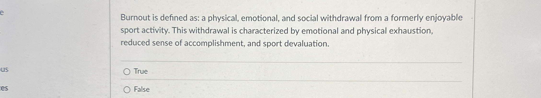 Solved Burnout is defined as: a physical, emotional, and | Chegg.com