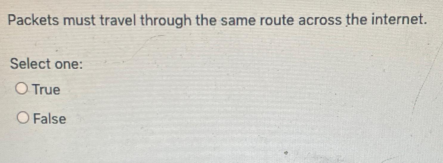 Solved Packets must travel through the same route across the | Chegg.com