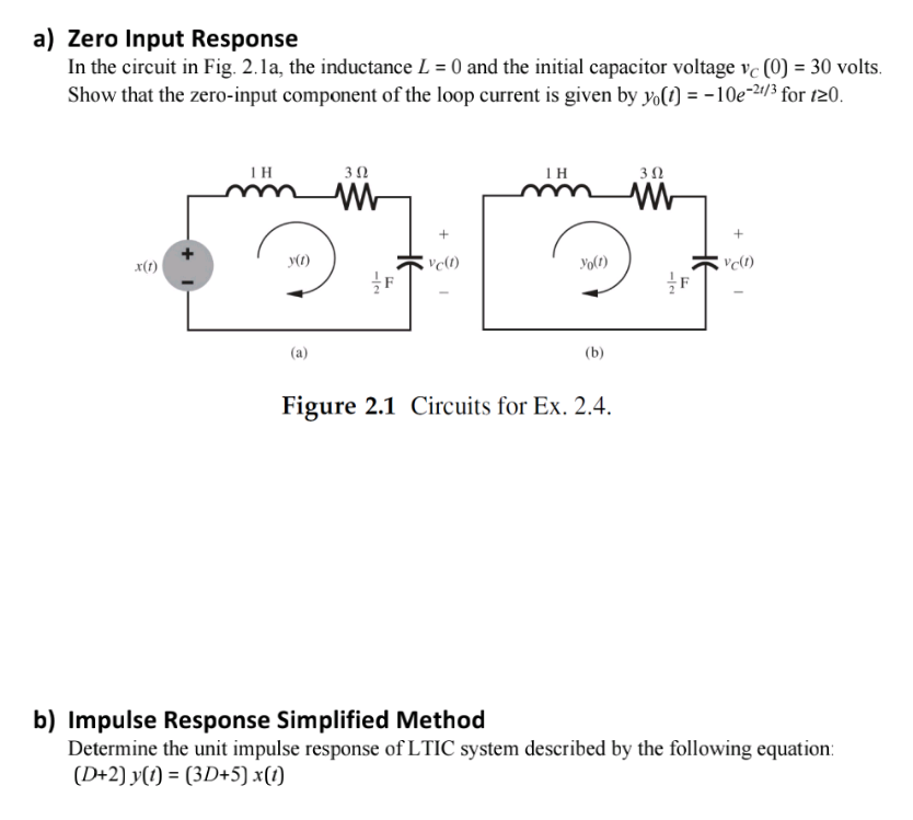 Solved Solve withought using Laplace Transformation, find | Chegg.com