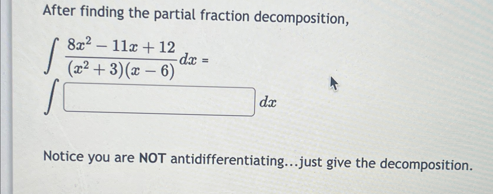 Solved After finding the partial fraction | Chegg.com