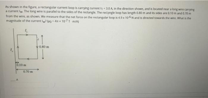 Solved As shown in the figure, a rectangular current loop is | Chegg.com