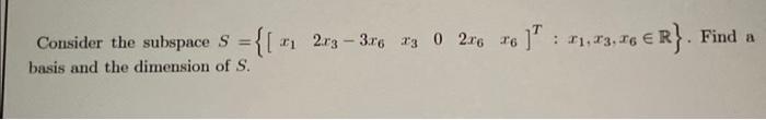 Solved Consider the subspace | Chegg.com