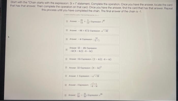 Solved Start with the "Chain starts with the expression: | Chegg.com