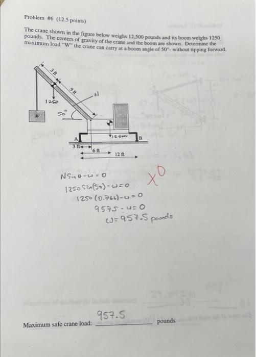 Solved Problem f 46(12.5 points) The crane shown in the | Chegg.com