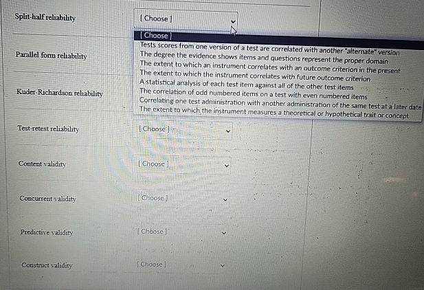 Solved Split-half reliabilityParallel form | Chegg.com