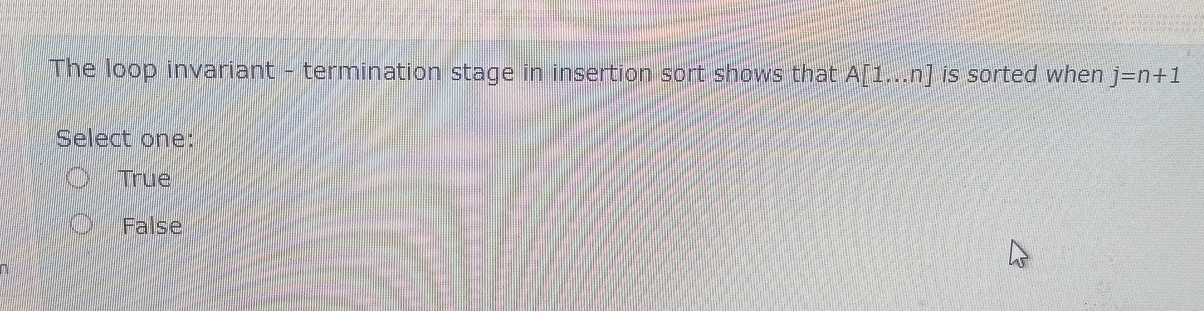 Solved The loop invariant - ﻿termination stage in insertion | Chegg.com