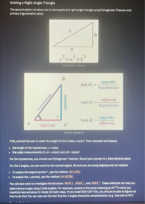 Solved Quadratics and Trigonometry Instructions Write a | Chegg.com