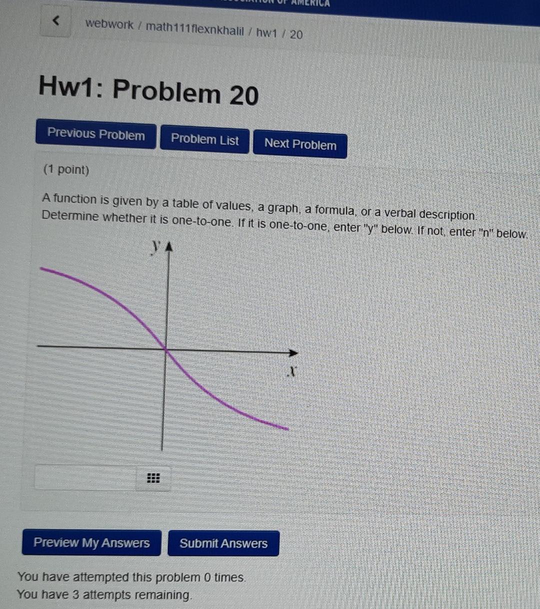 Solved webwork / math111flexnkhalil/hw1 / 20 Hw1: Problem 20 | Chegg.com