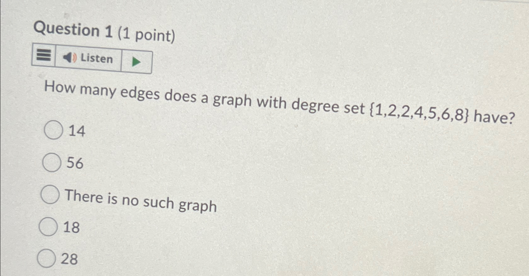 Solved Question 1 (1 ﻿point)ListenHow many edges does a | Chegg.com