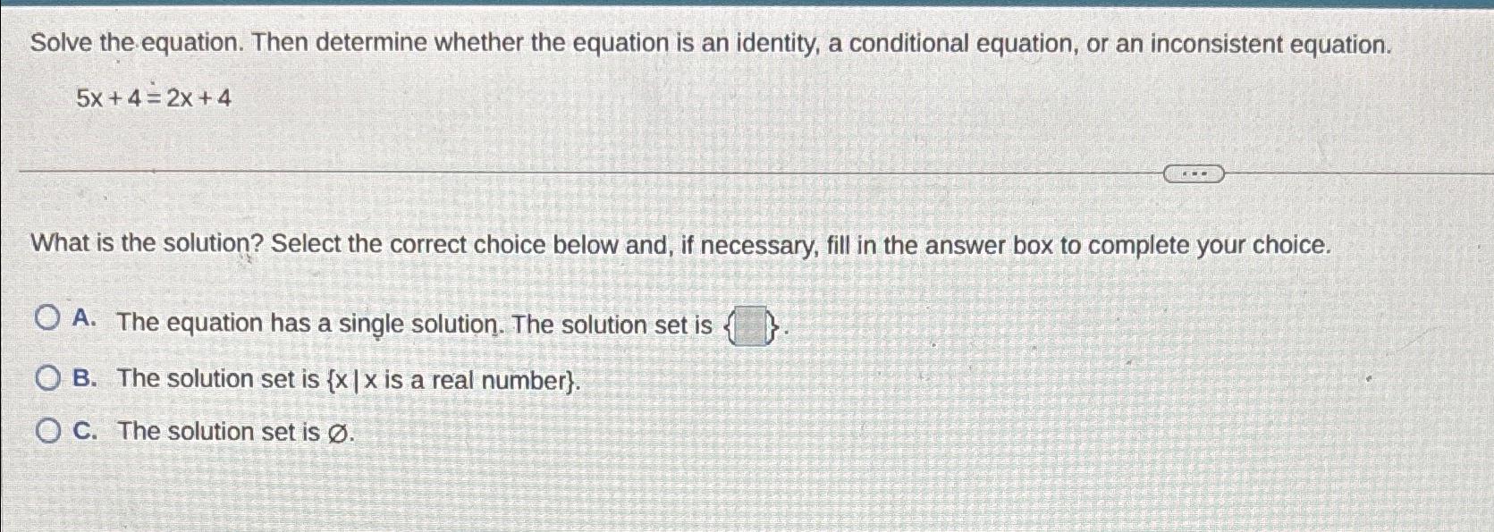 Solved Solve the equation. Then determine whether the | Chegg.com