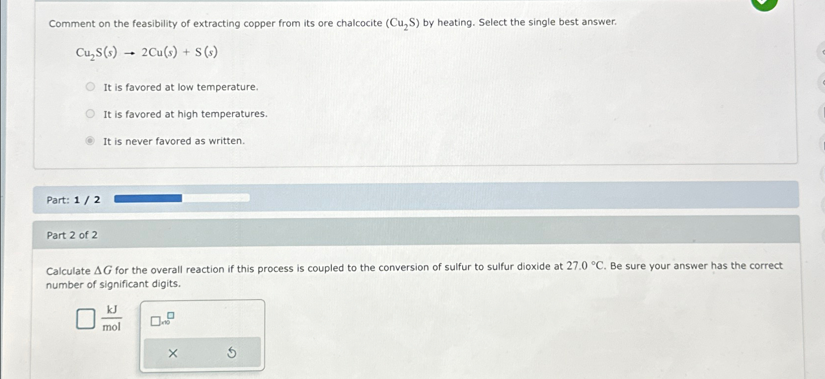 Solved Comment on the feasibility of extracting copper from | Chegg.com