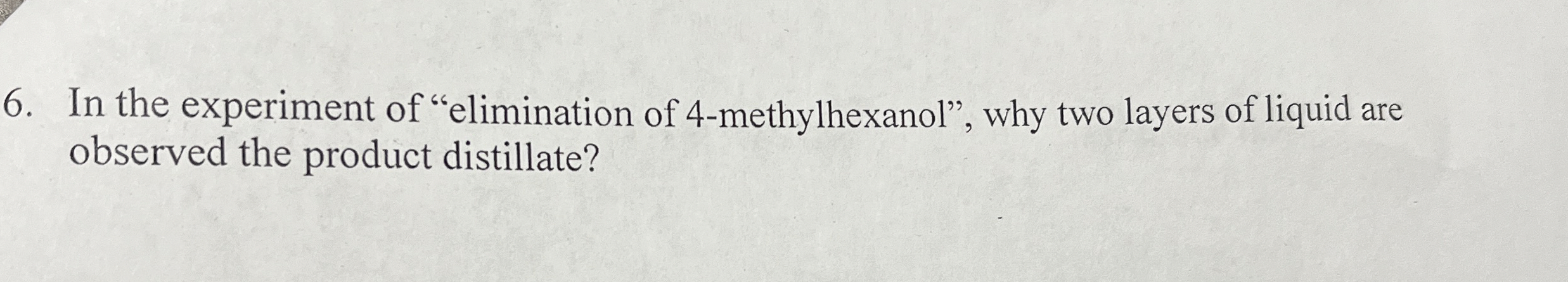 Solved In the experiment of "elimination of | Chegg.com