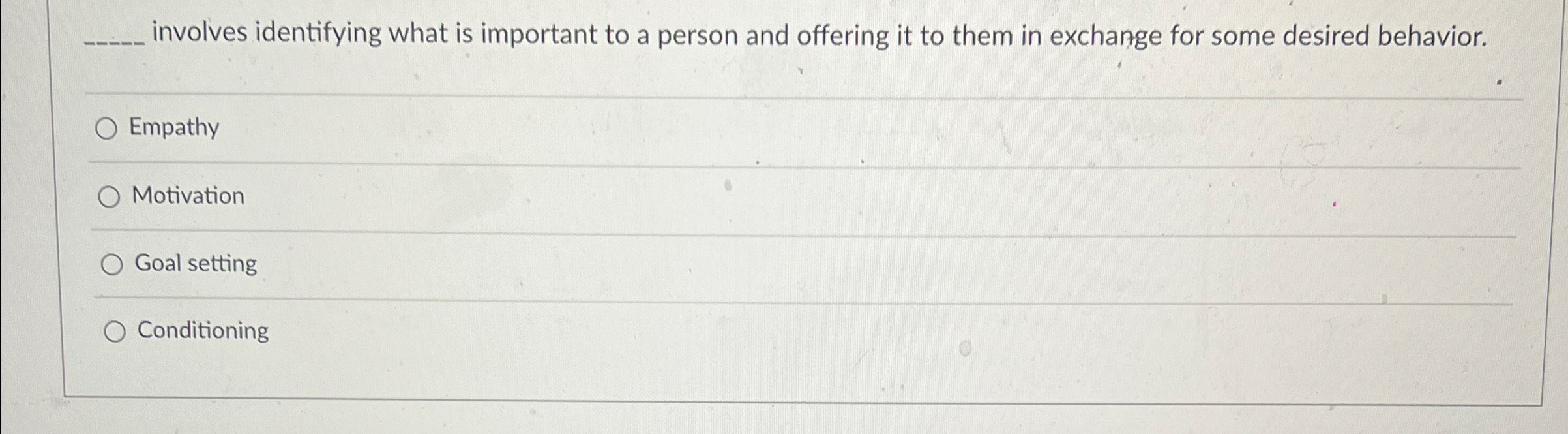 Solved q, ﻿involves identifying what is important to a | Chegg.com