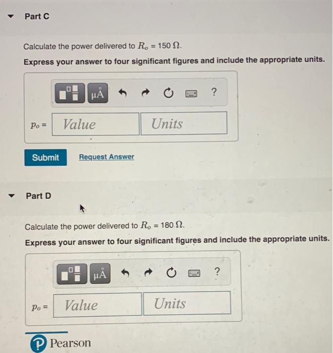 Calculate the powor delivered for each value of Ro in | Chegg.com