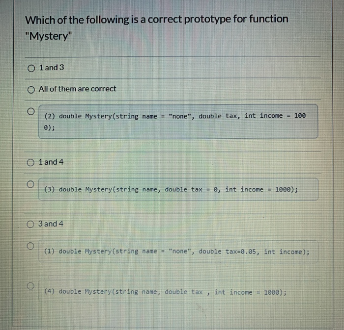 Solved Which of the following is a correct prototype for | Chegg.com Solved Which of the following is a correct prototype for | Chegg.com