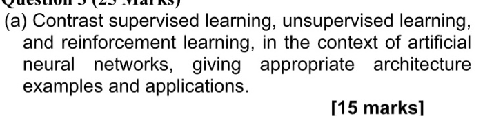 Solved (a) Contrast supervised learning, unsupervised | Chegg.com