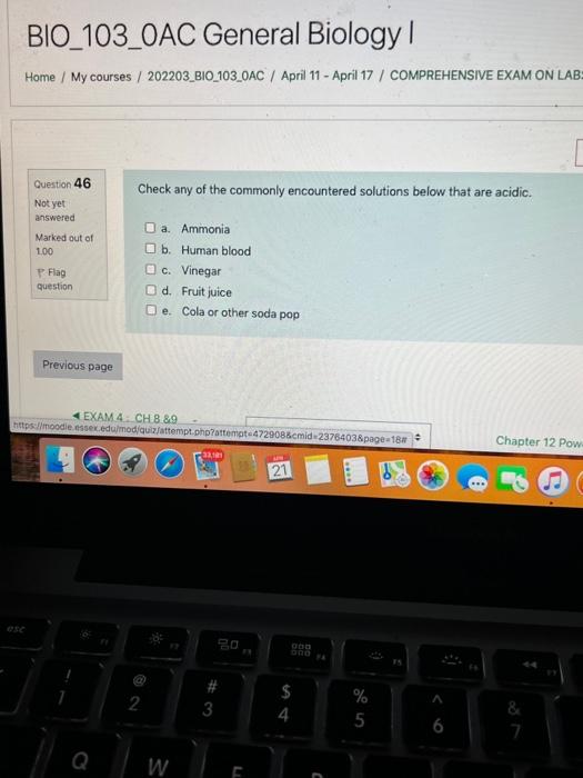 Solved BIO_103_OAC General Biology! Home / My courses / | Chegg.com