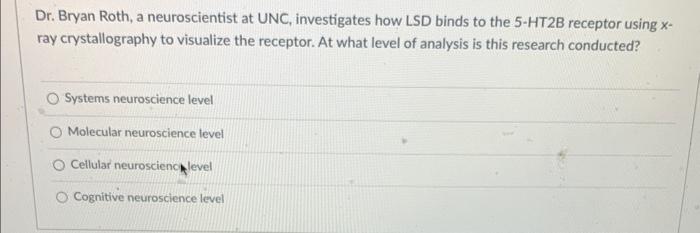 Solved Dr. Bryan Roth, a neuroscientist at UNC, investigates | Chegg.com