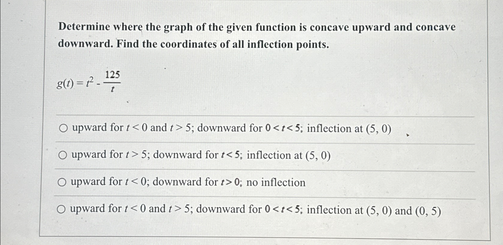Solved Determine where the graph of the given function is | Chegg.com
