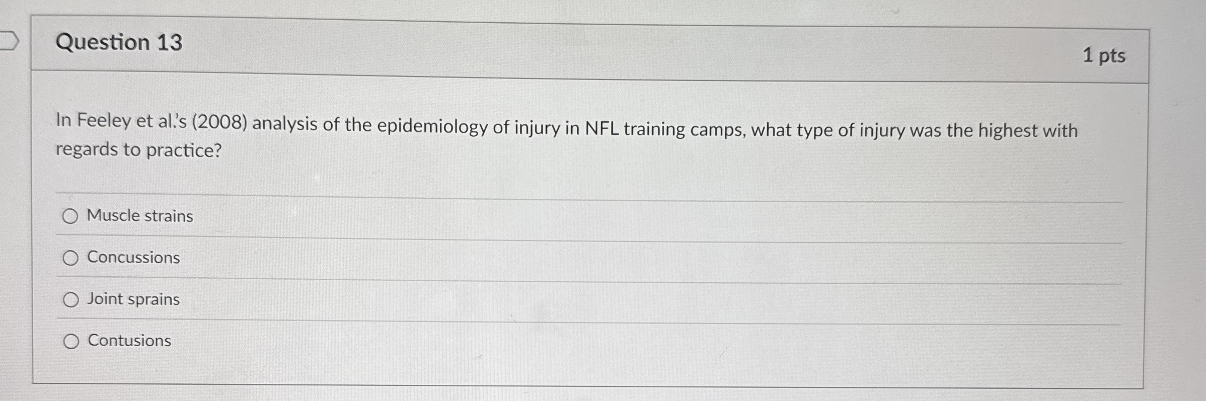 Solved Question 131 ﻿ptsIn Feeley et al.'s (2008) ﻿analysis | Chegg.com