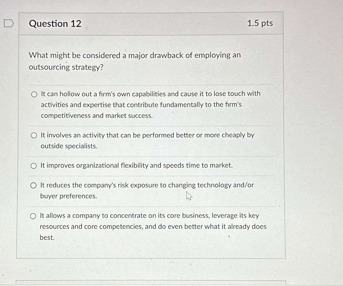 Solved Question 121.5ptsWhat might be considered a major | Chegg.com