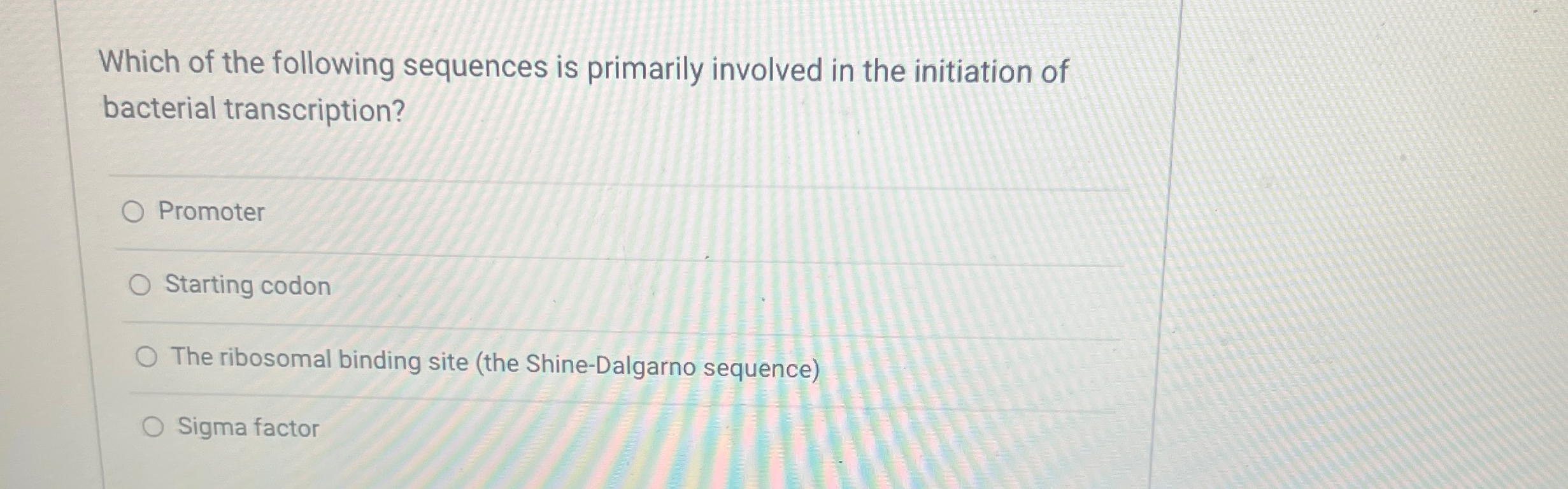 Solved Which of the following sequences is primarily | Chegg.com
