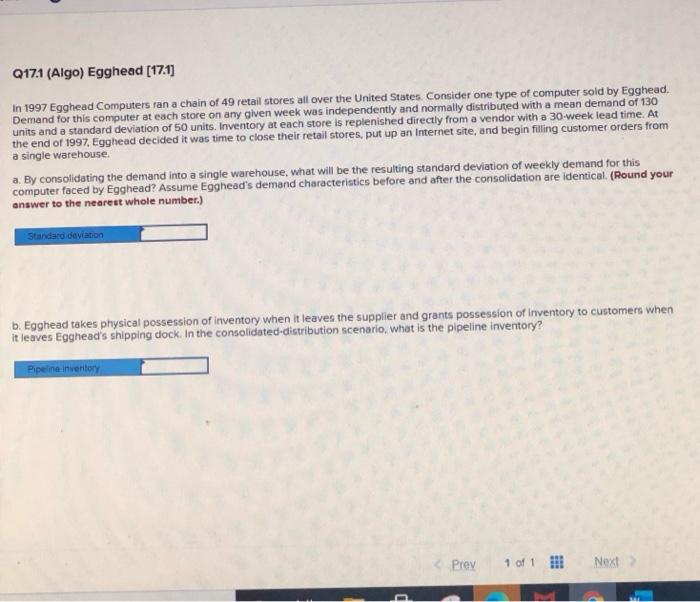 Solved Q17.1 (Algo) Egghead (17.1] In 1997 Egghead Computers | Chegg.com