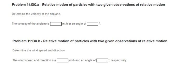 Solved Required information Problem 11.130 - Relative motion | Chegg.com