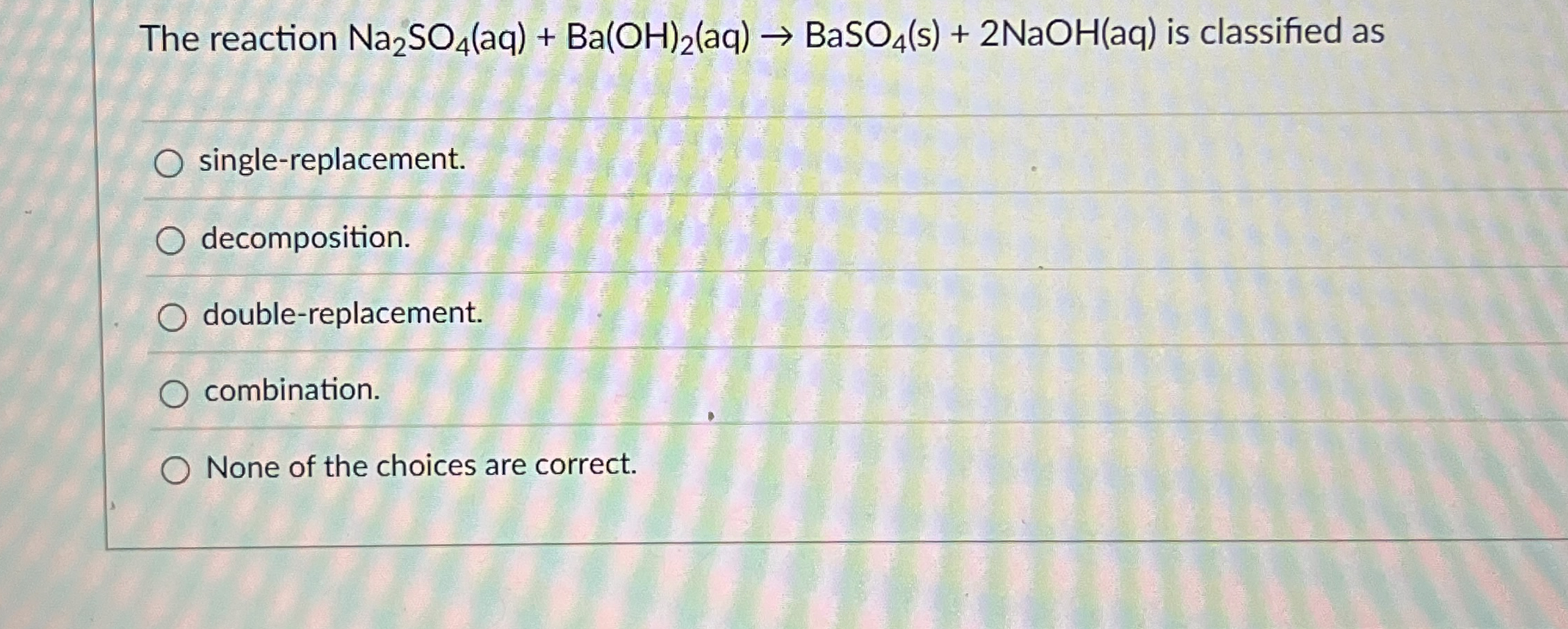 Solved The reaction | Chegg.com