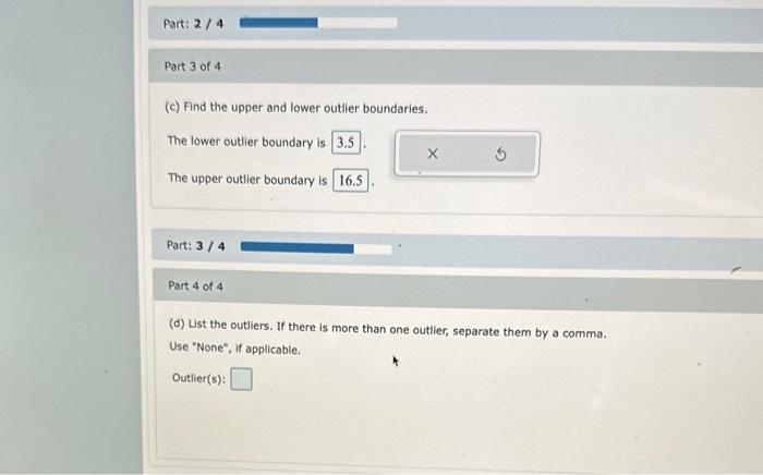 Solved For the data set Part 1 of 4 (a) Find the first and | Chegg.com