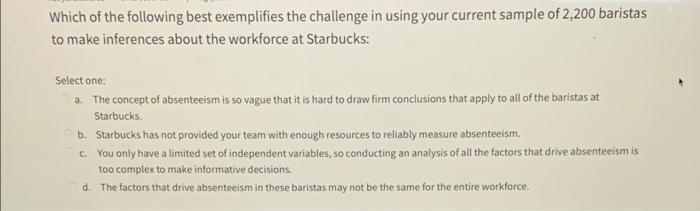 Solved Which of the following best exemplifies the challenge | Chegg.com