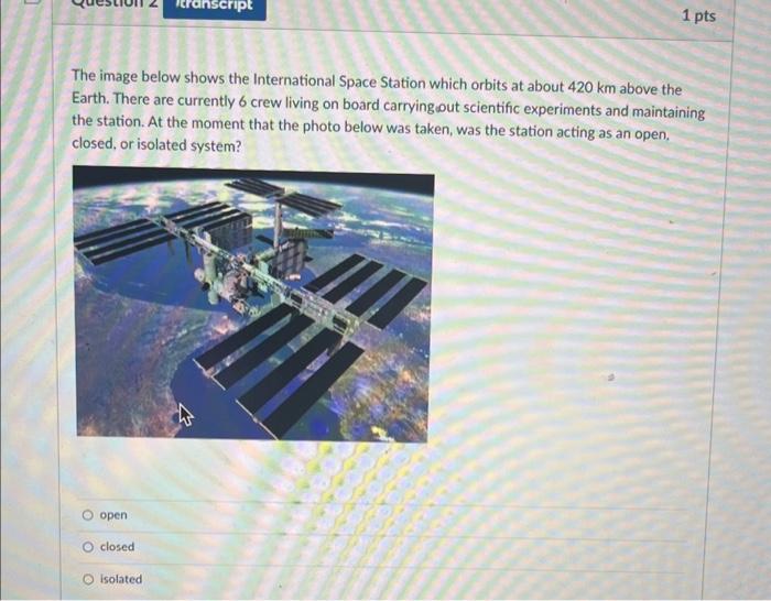 The image below shows the International Space Station | Chegg.com