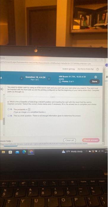 Solved parts tal turivgh oci A. The protasidy in | Chegg.com