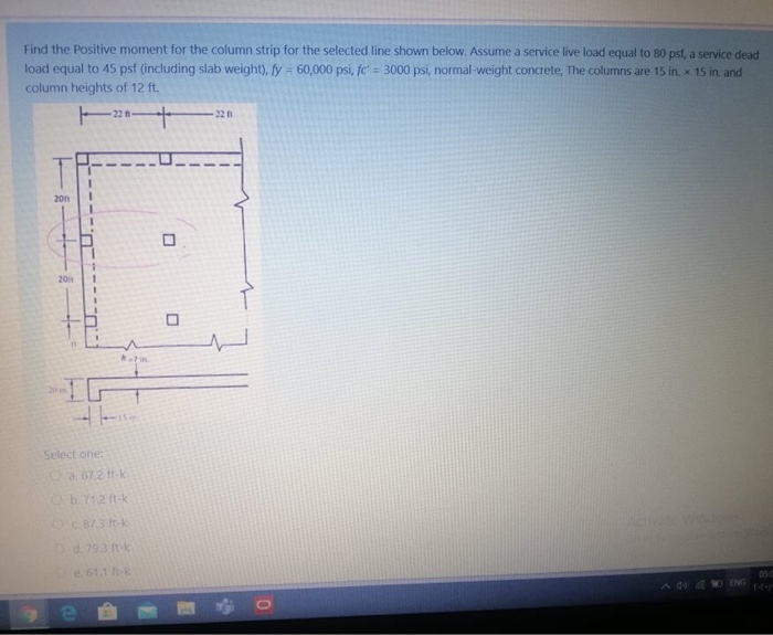 Solved Find the positive moment for the column strip for the | Chegg.com