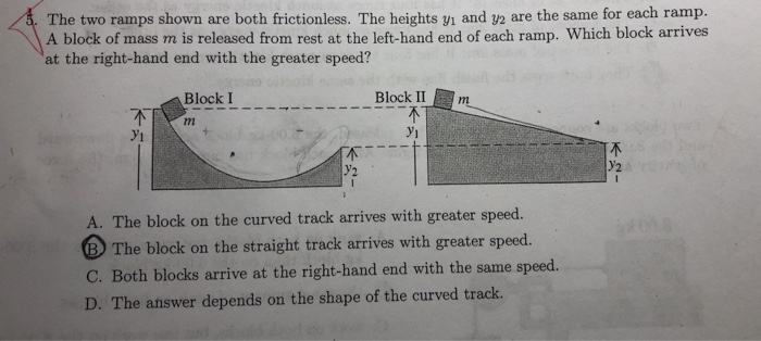 Solved 5. The two ramps shown are both frictionless. The | Chegg.com