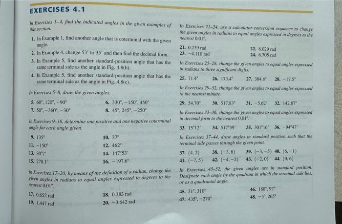 EXERCISES 4.1 In Exercises 1-4, find the indicated | Chegg.com