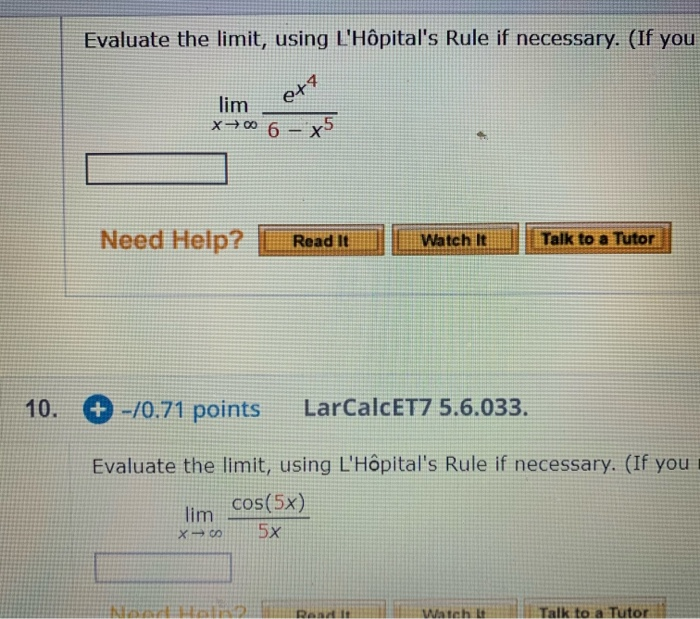 Solved Evaluate the limit using techniques from Chapters 2 | Chegg.com