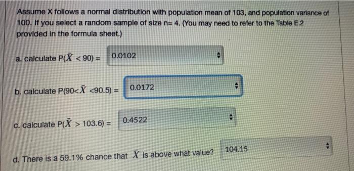 Solved Assume X follows a normal distribution with | Chegg.com