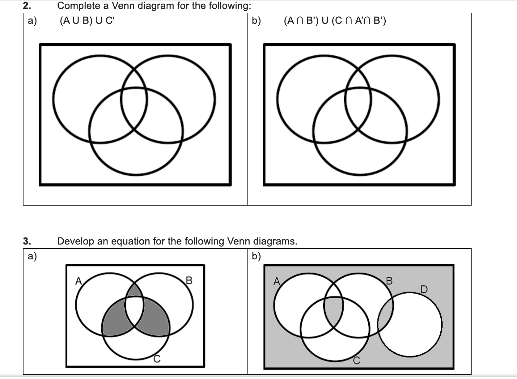 Complete a Venn diagram for the | Chegg.com