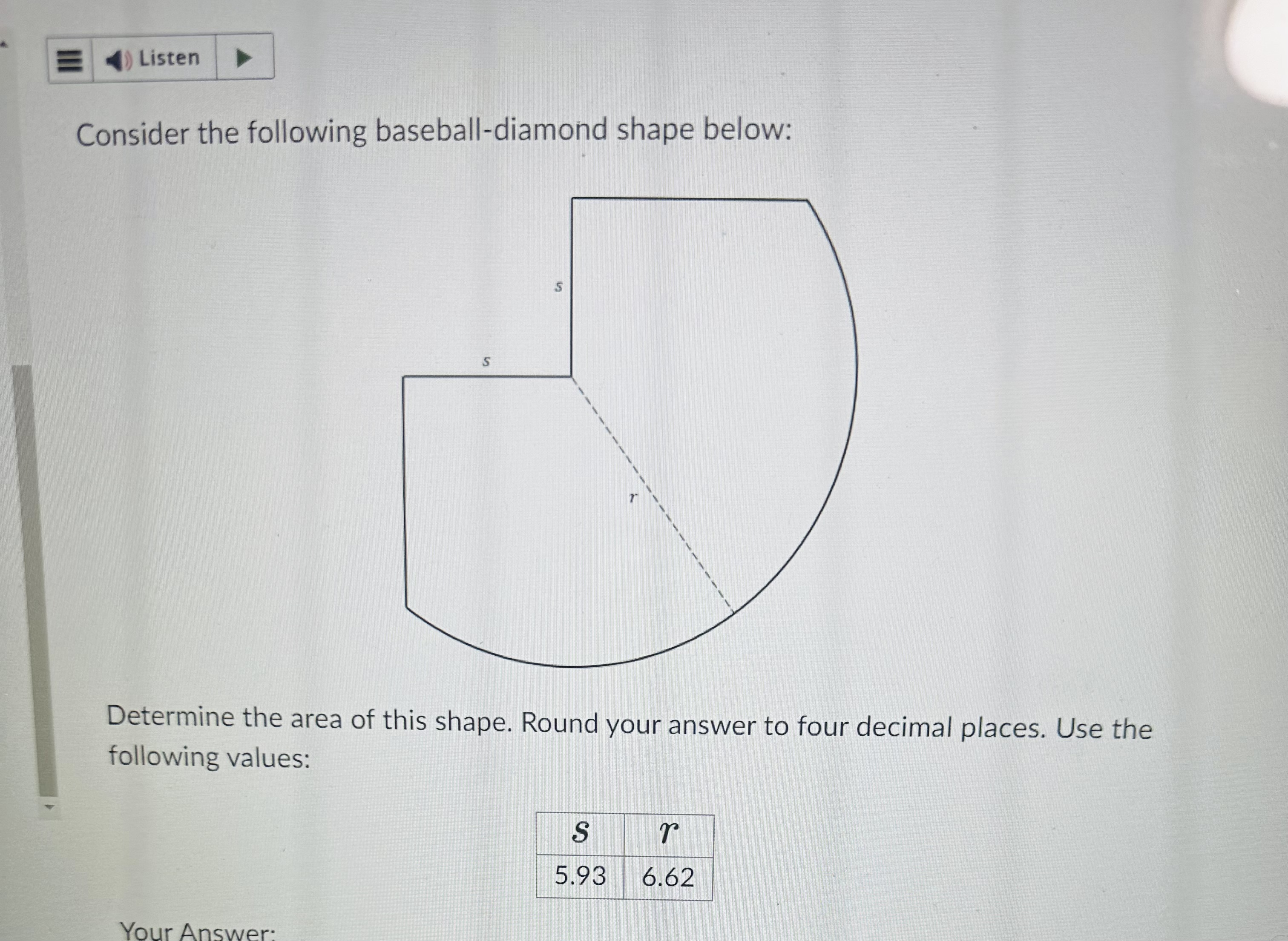 Consider the following baseball-diamond shape | Chegg.com