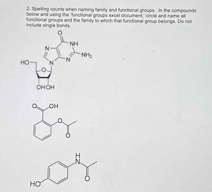 Solved 2. Spelling counts when naming family and functional | Chegg.com